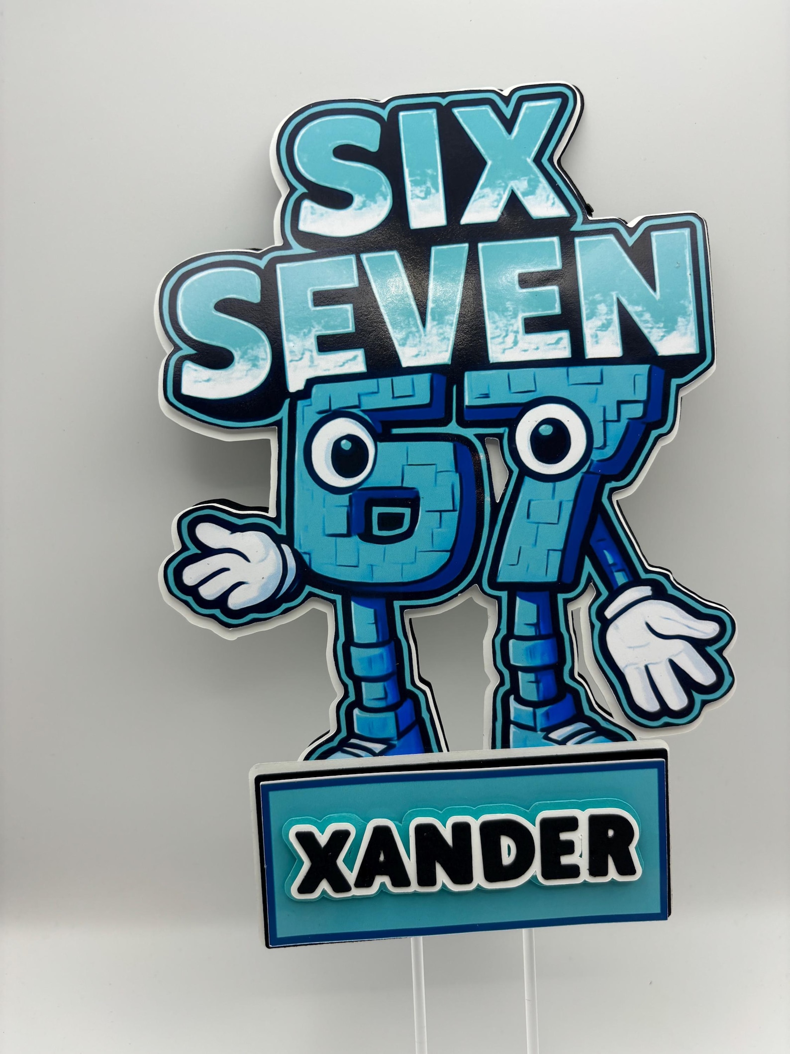 Six Seven 67 Kids Cake Topper | Custom Name Birthday Cake Decoration - Etsy