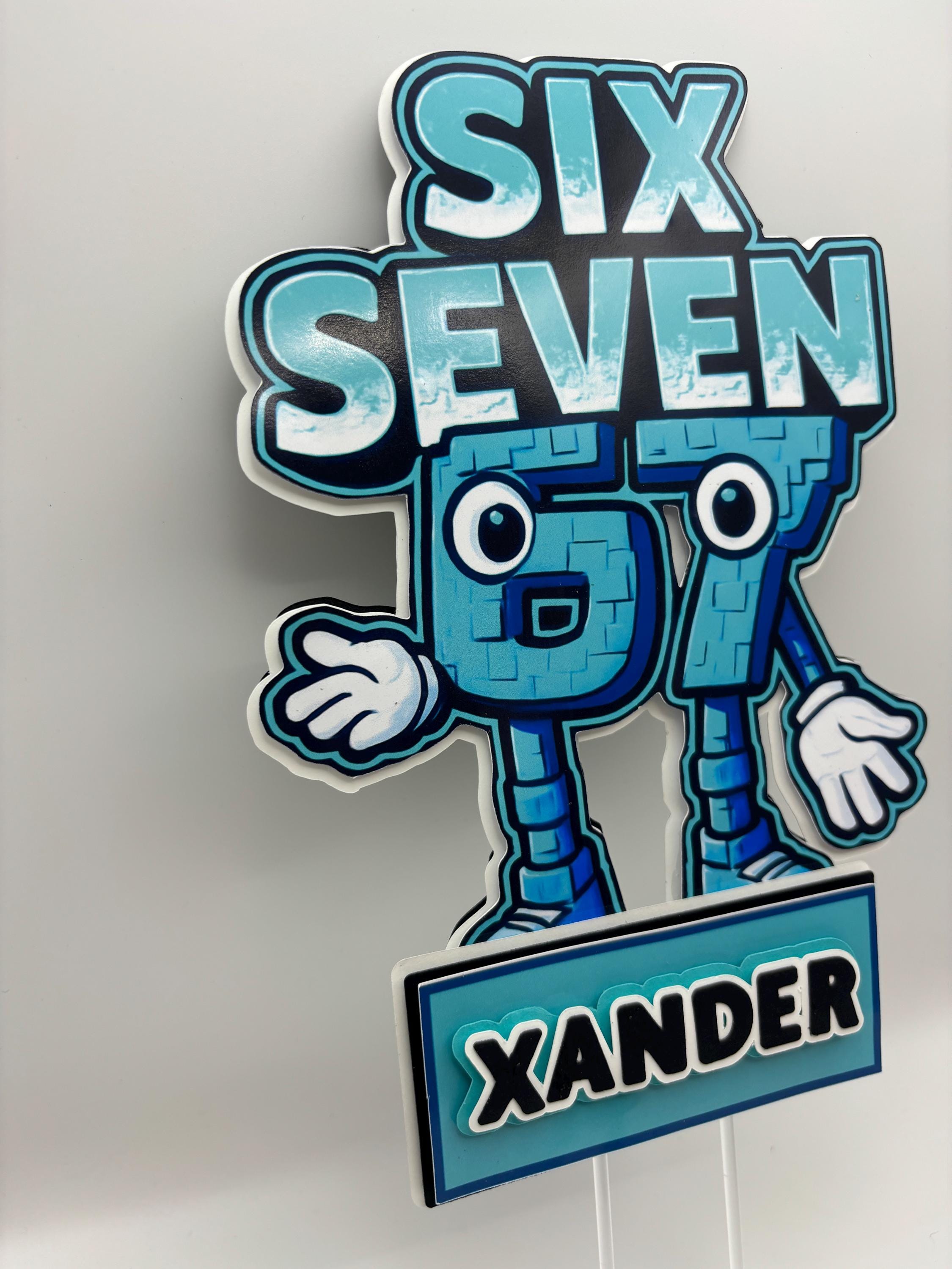 Six Seven 67 Kids Cake Topper | Custom Name Birthday Cake Decoration - Etsy