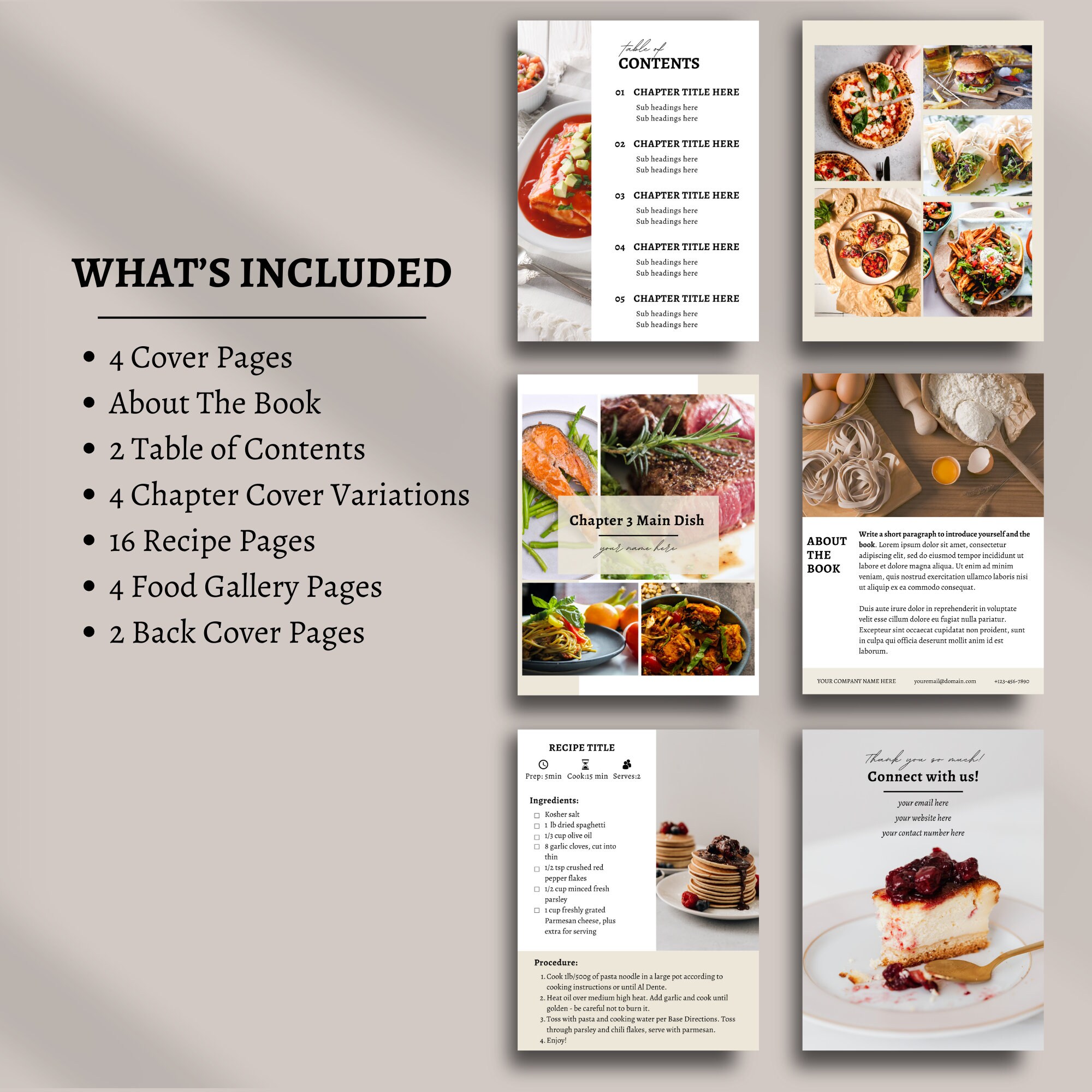Cookbook Template Recipe Book Template Custom Recipe Book Template ...