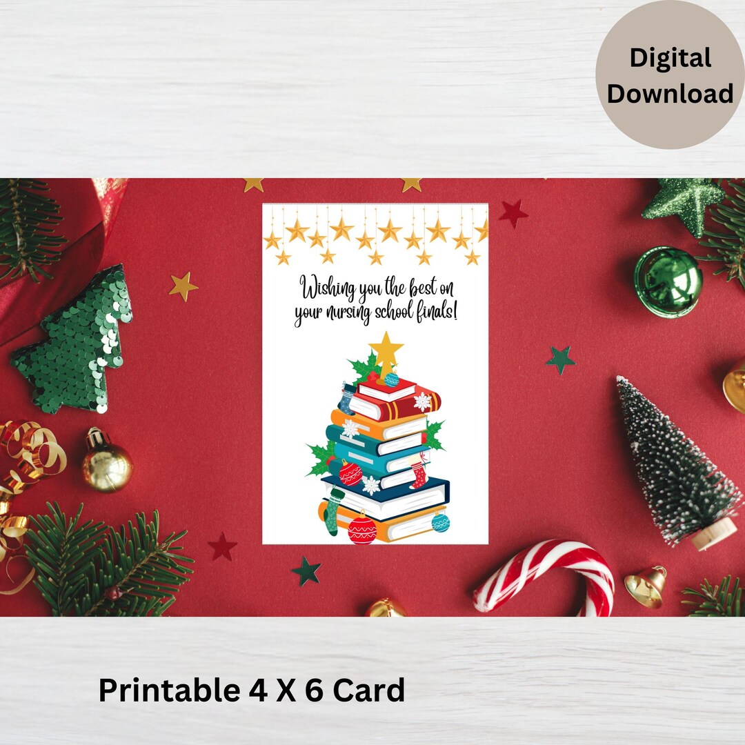 Printable Nursing Student Christmas Card - Etsy UK
