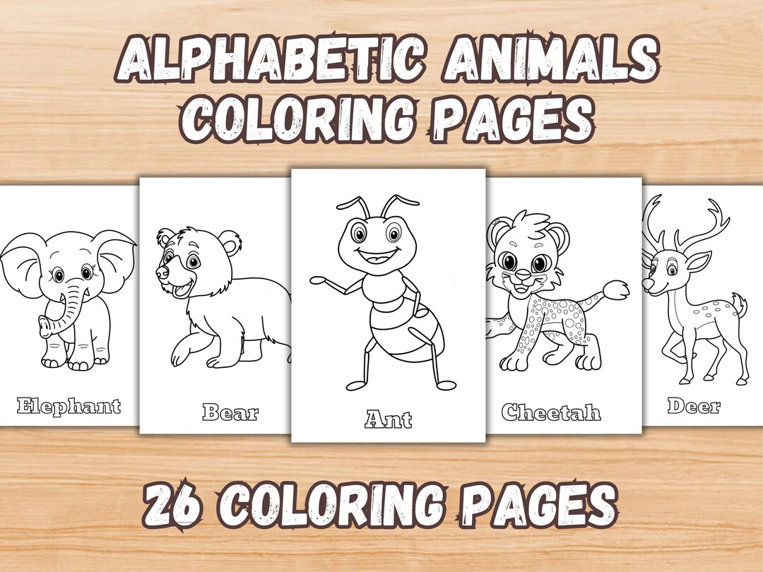 Alphabetic Animals Coloring Pages for Kids and Toddlers, Printable ...