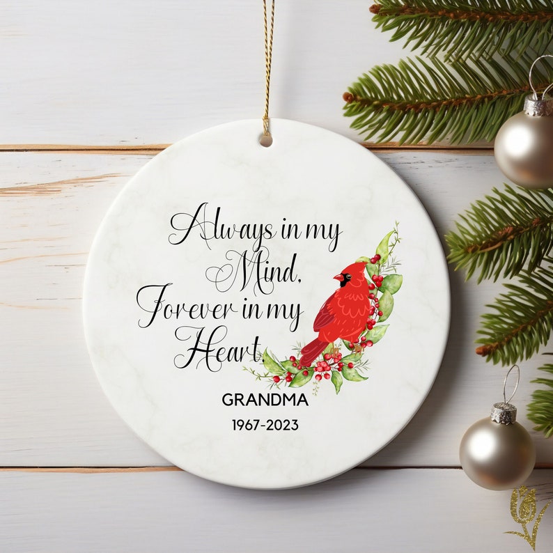 Personalized Memorial Christmas Ornament, Custom in Loving Memory ...