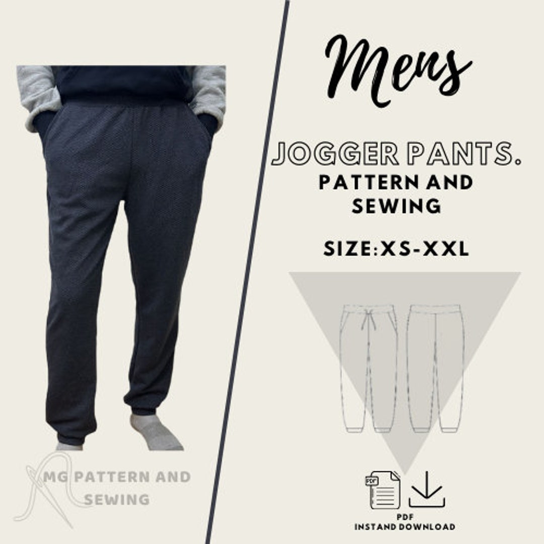 Mens Jogger Pants. PDF Pattern/ Size; S-XXL/ Digital / Step by Step ...