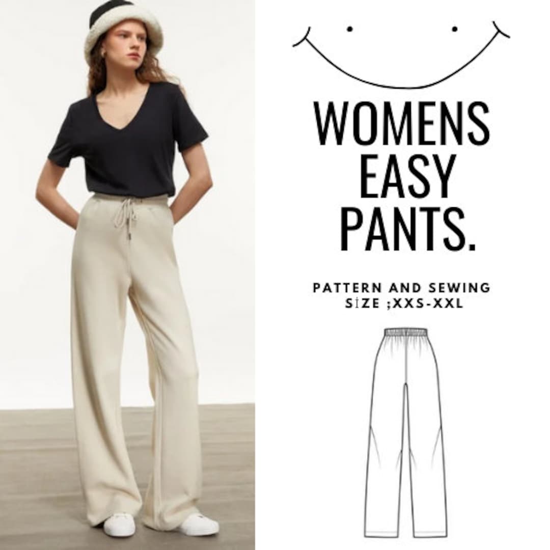 Womens Easy Pants. PDF Pattern/digital/ Size: XXS-XXL/ Step by Step ...