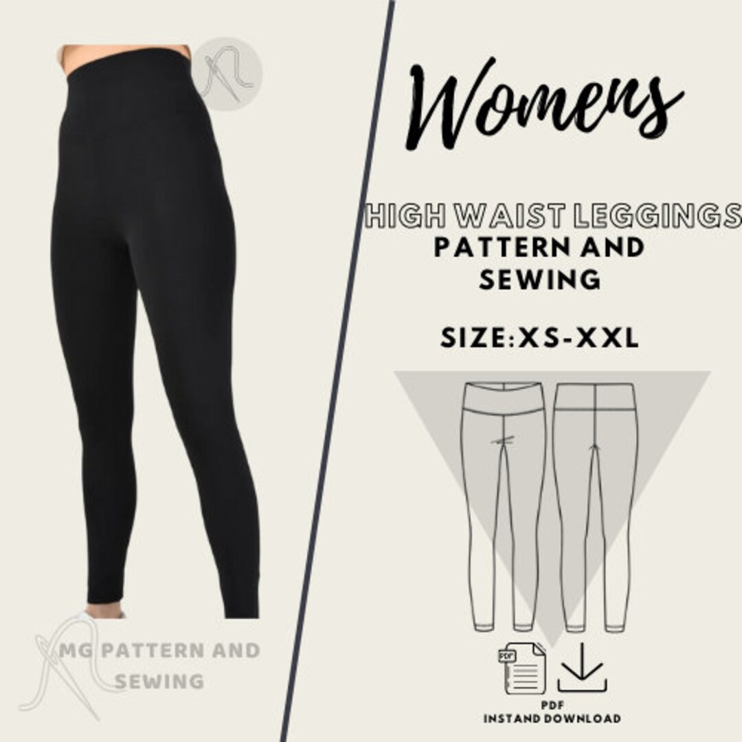 Leggings Sewing Pattern/xs-xl/high Rise Leggings Pattern Pants Leggings ...