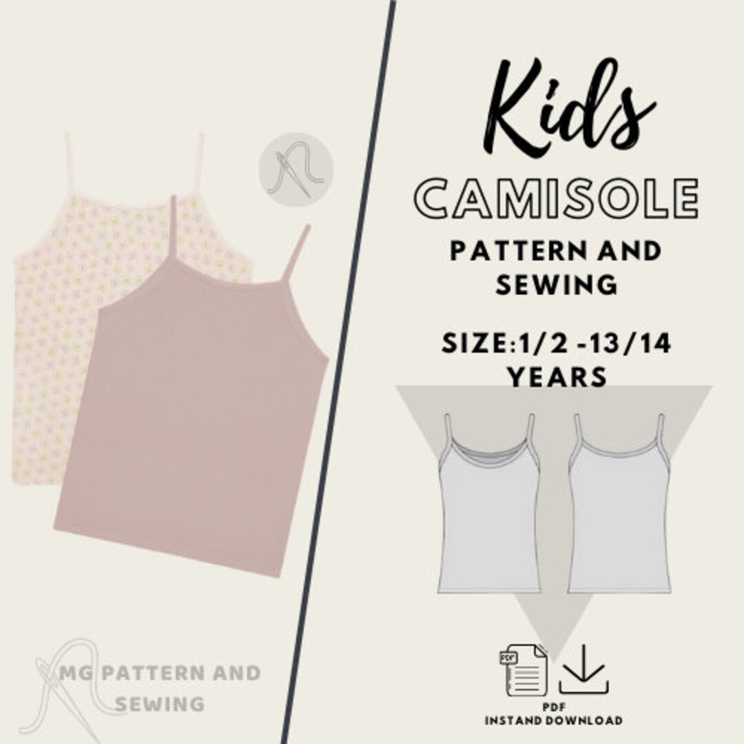 Kids Camisole PDF Pattern/ Size: 1/2y-13/14y / Digital/ Step by Step ...