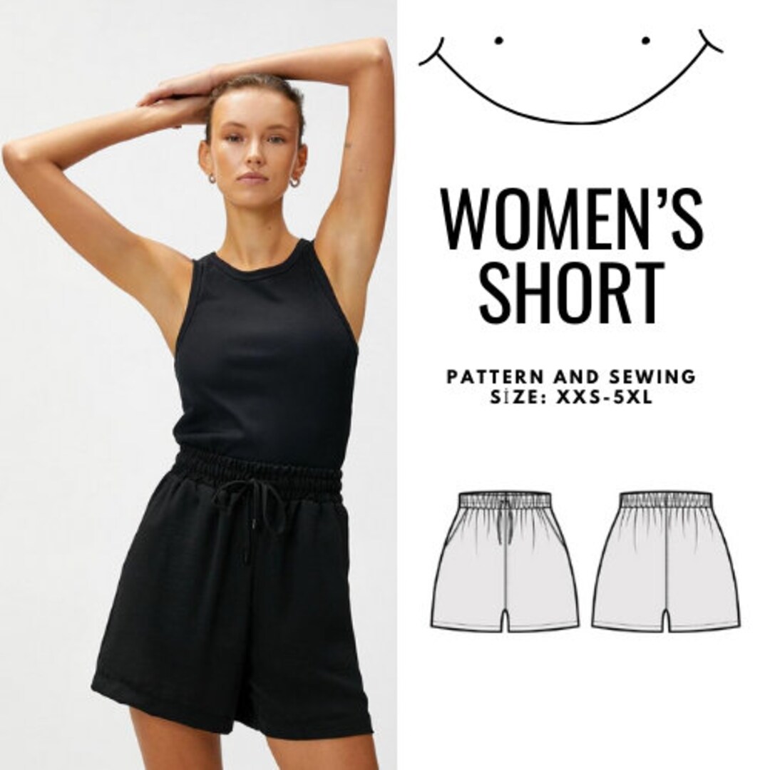 Womens Shorts Sewing Pattern/ PDF/ Size XXS-5XL/ Step by Step/ Elastic ...