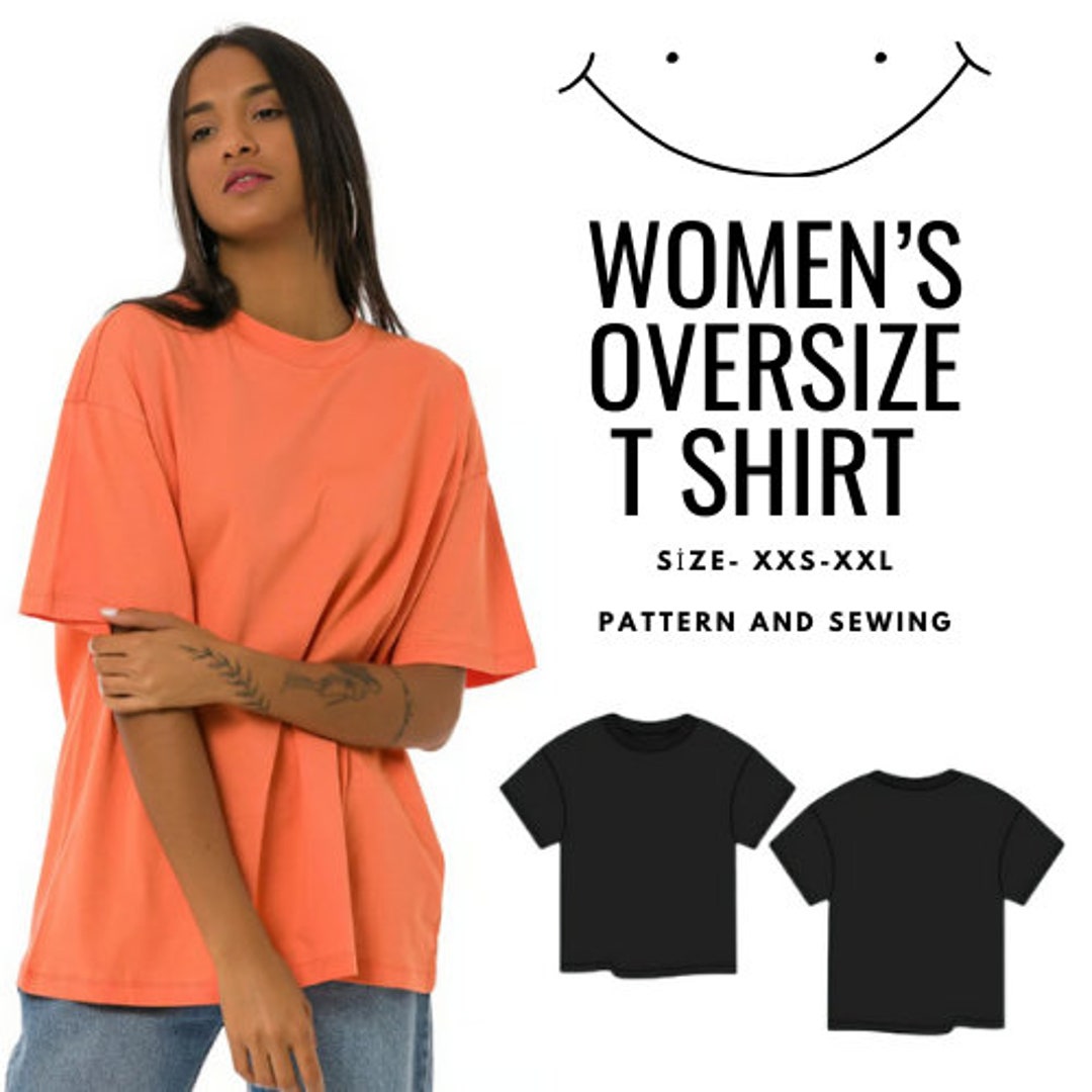Womens Oversize T Shirt Pattern / Oversized Tee PDF Pattern/ Step by ...