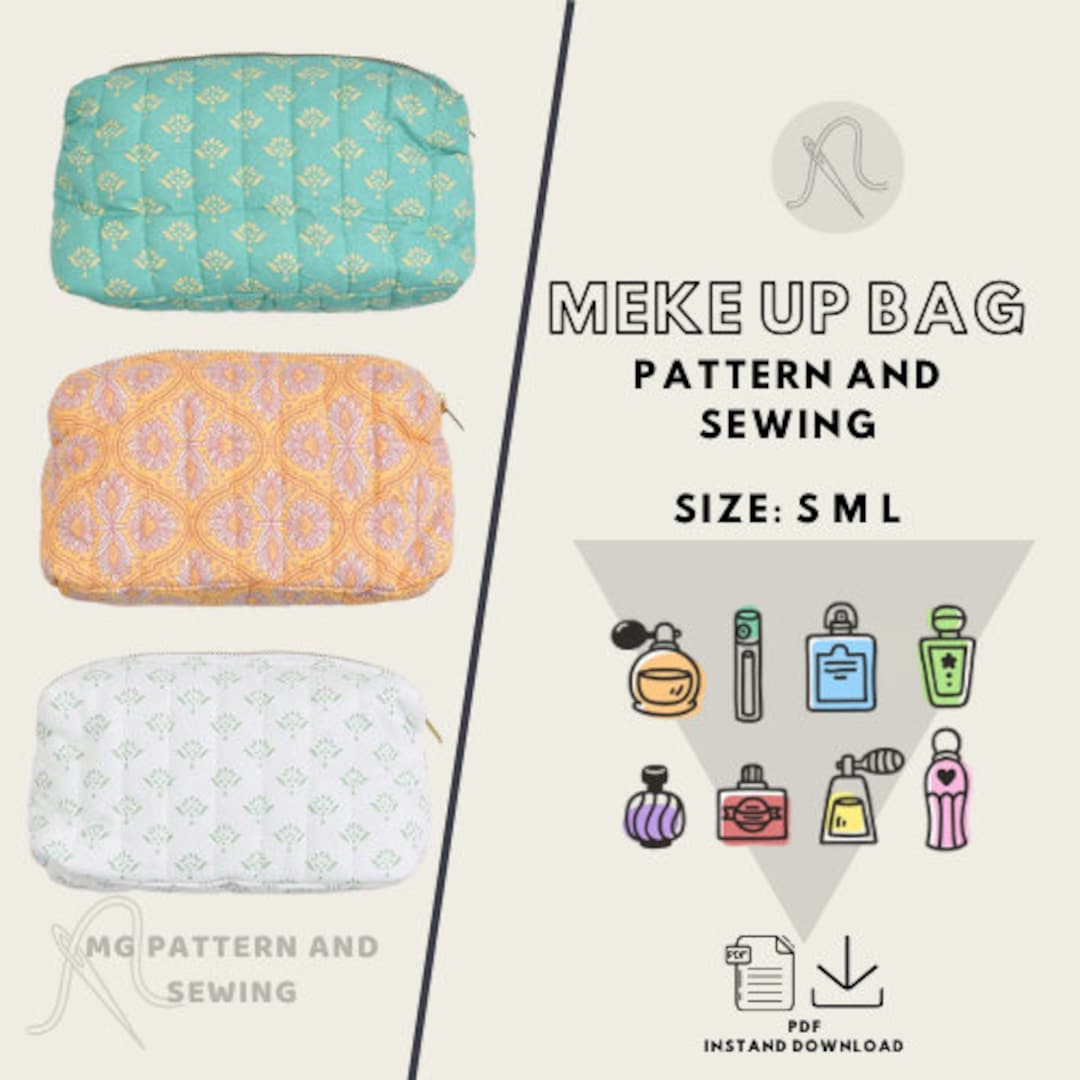 Make up Bag PDF SEWING PATTERN/ Toiletry Bag Pattern Sewing Pdf ...