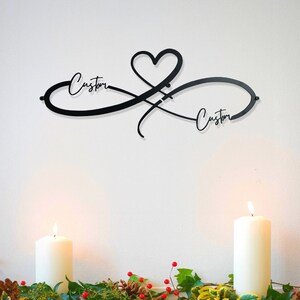 Personalized Infinity Symbol Love Sign With Heart Custom Names You & Me ...