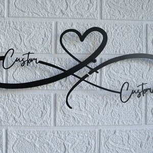 Personalized Infinity Symbol Love Sign With Heart Custom Names You & Me ...