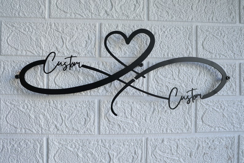 Personalized Infinity Symbol Love Sign With Heart Custom Names You & Me ...