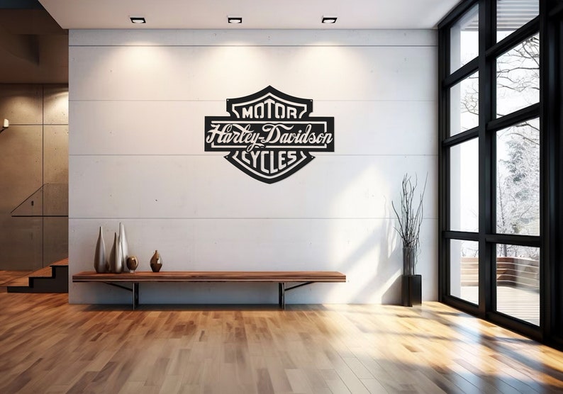 Harley Davidson Logo Metal Sign, Harley Davidson Sign, Bike Sign ...