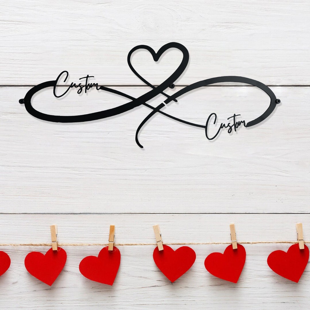 Personalized Infinity Symbol Love Sign With Heart Custom Names You & Me ...