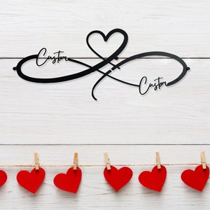 Personalized Infinity Symbol Love Sign With Heart Custom Names You & Me ...