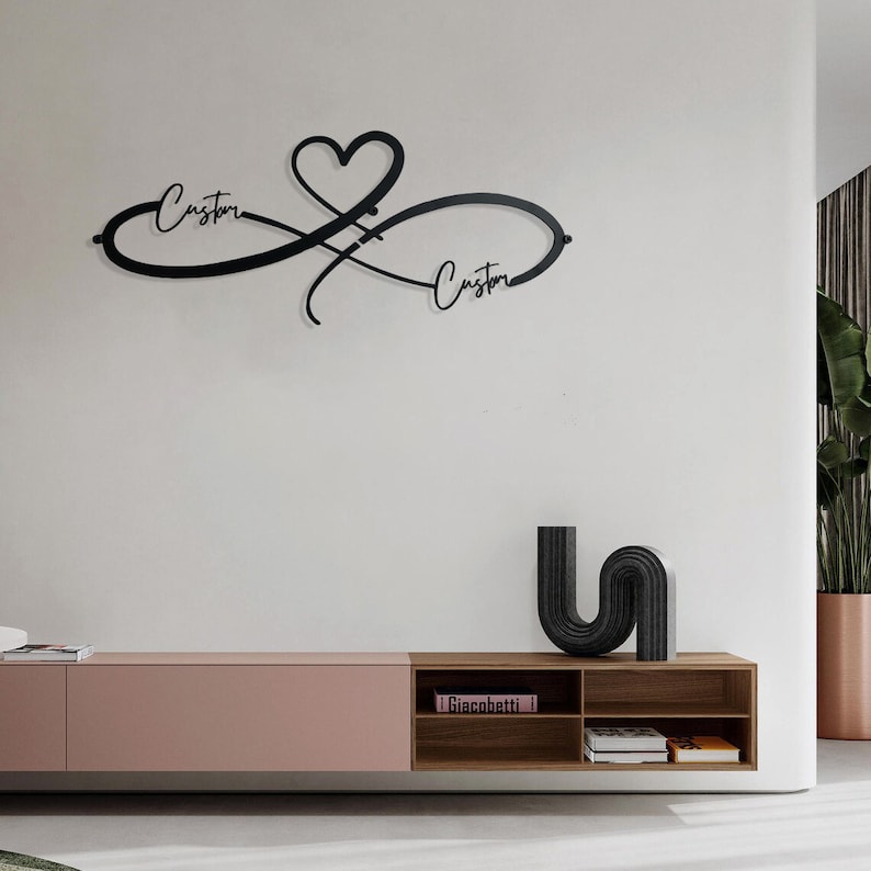 Personalized Infinity Symbol Love Sign With Heart Custom Names You & Me ...