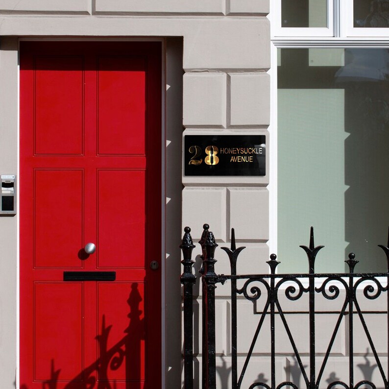 Acrylic Laser Cut Name, Home Décor Black & Mirror Gold, Modern House ...