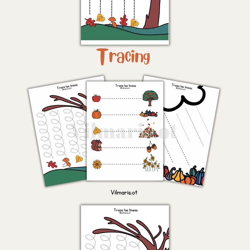 Autumn Fine Motor and Visual Perception Activity Sheets - Etsy