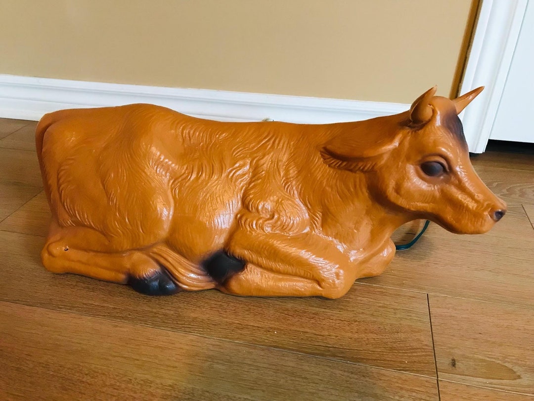Tpi Vintage 1997 Cow,bull,ox Nativity Christmas Blow Mold Lighted Yard ...
