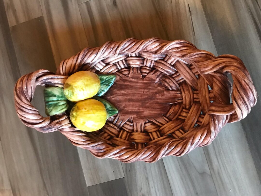 Mid Century Studio Pottery Citrus Fruit Dish by J. Santos for Alcobaca ...