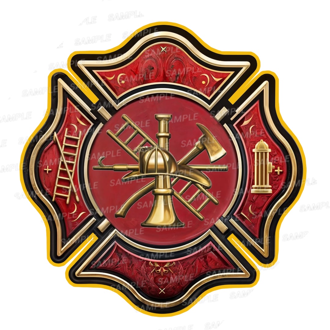 Firefighter Emblem PNG - Etsy