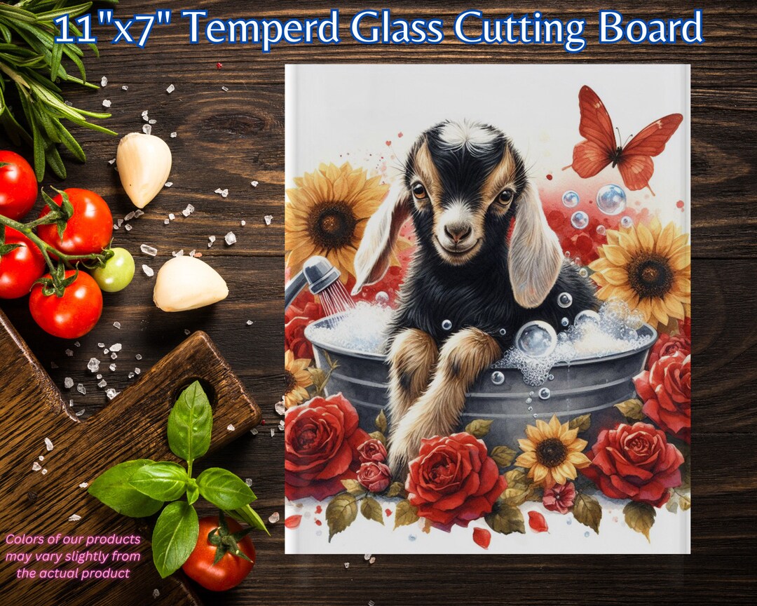 Farmhouse Decor, Countertop Art, Baby Goat Cutting Board, Unique Gift ...