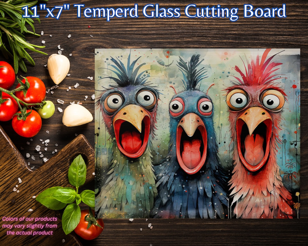 Funny Chicken Cutting Board, Crazy Chicken Lady, Chicken Lover Gift ...