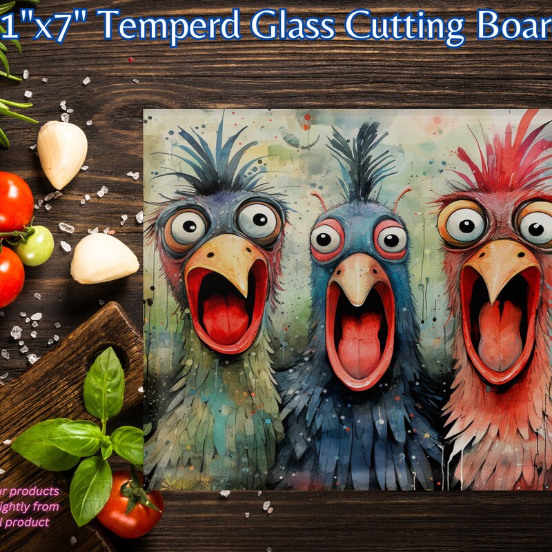 Chicken Glass Cutting Board - Etsy
