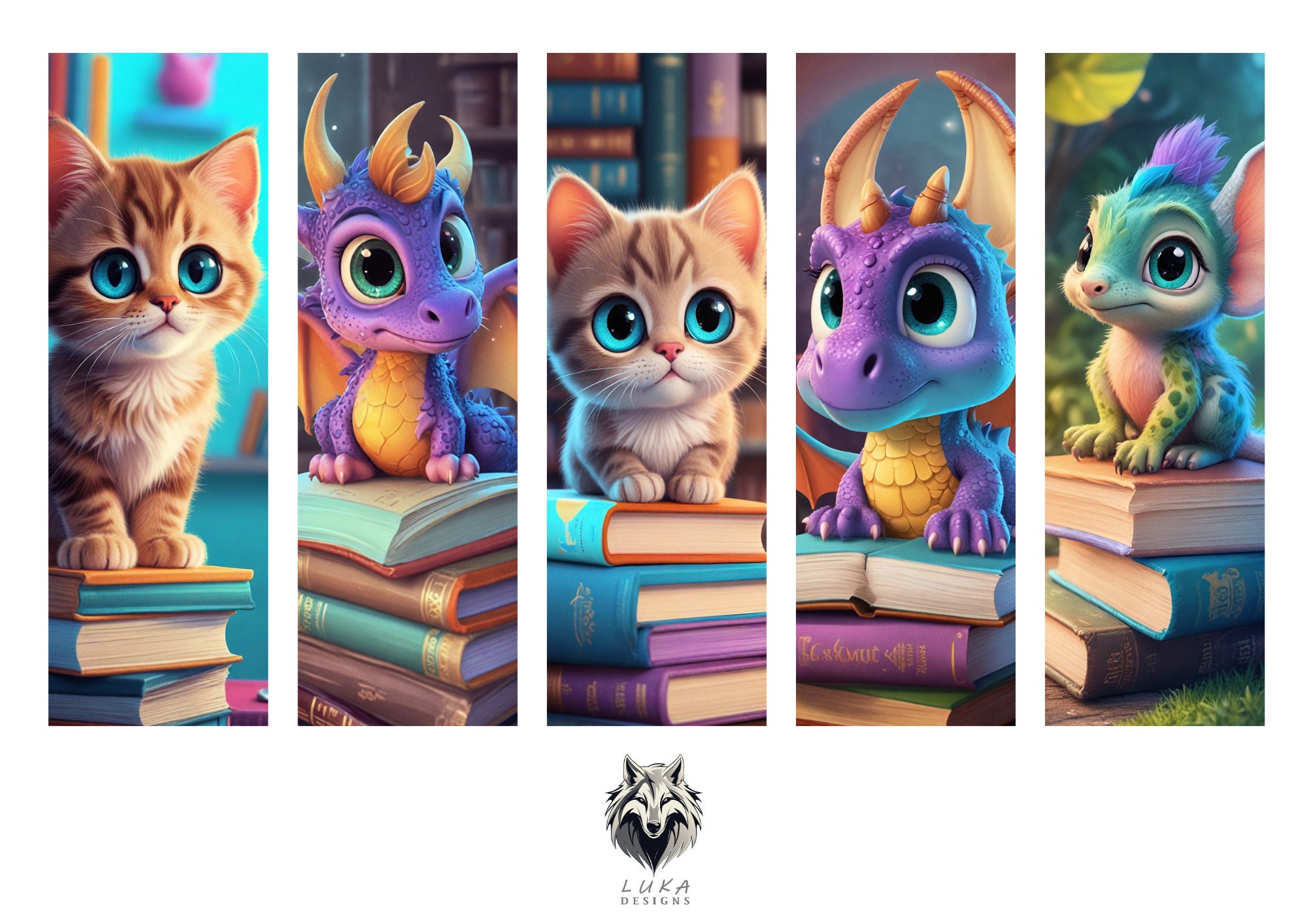 20 Creatures Printable Bookmarks 20 Cute Cartoon Bookmark Sheets PDF ...