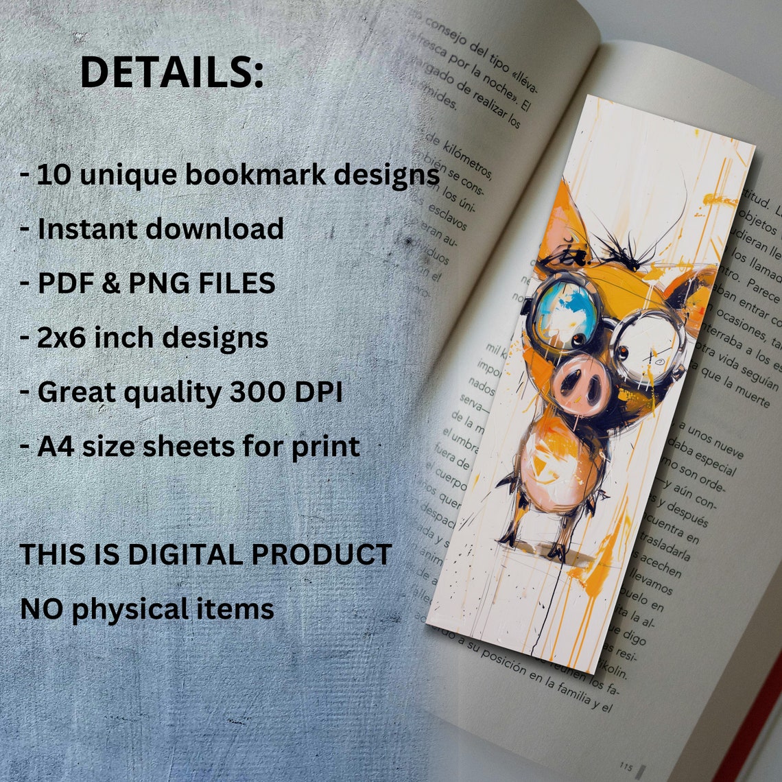 Crazy Farm Printable Bookmarks | 10 Oil Painted Farm Animals Bookmark ...