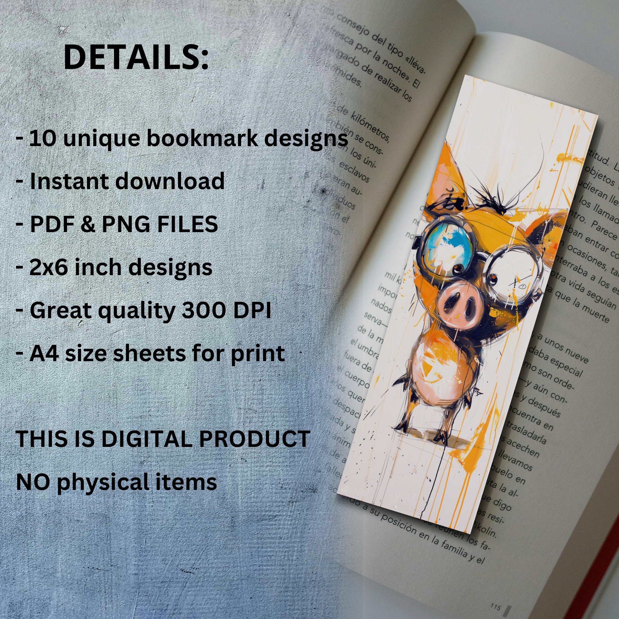 Crazy Farm Printable Bookmarks | 10 Oil Painted Farm Animals Bookmark ...