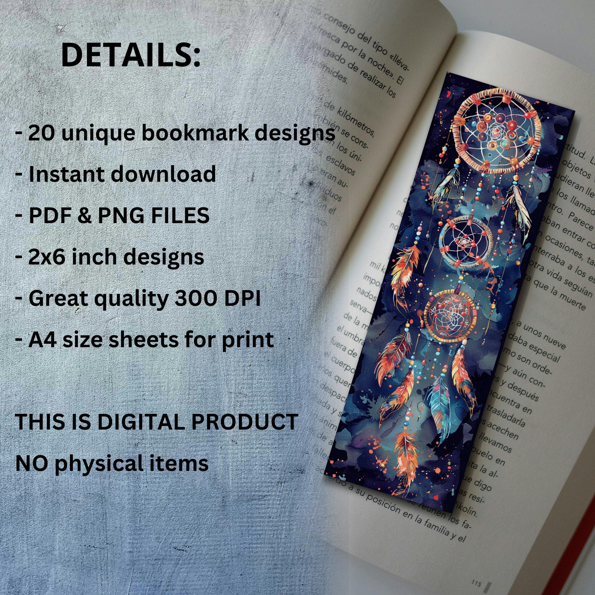20 Dreamcatcher Bookmark Designs Watercolor Dreamcatchers Bookmark ...