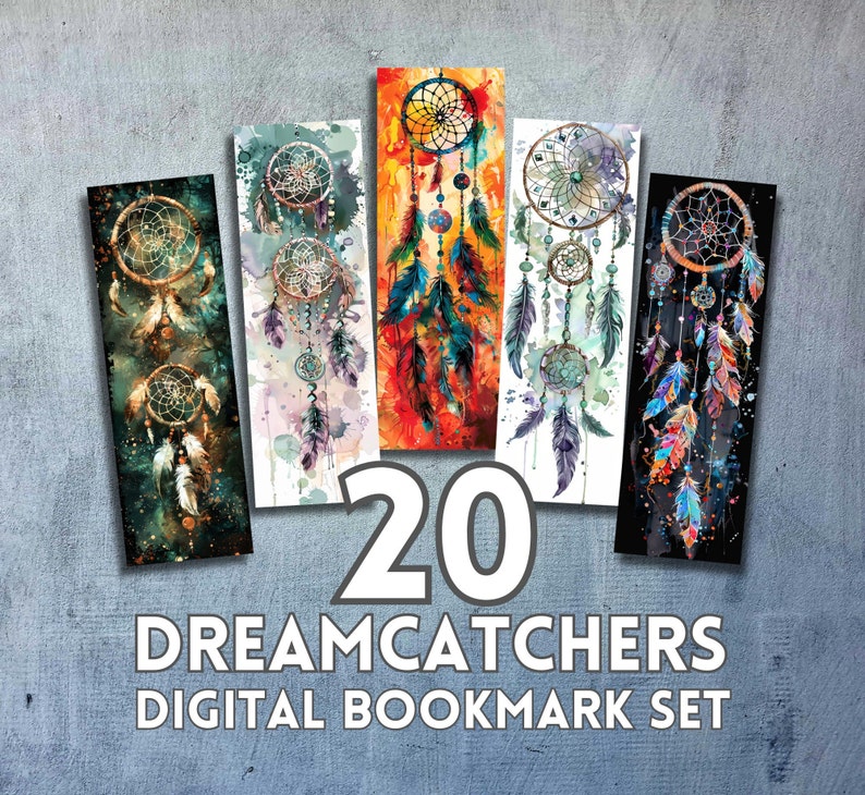 20 Dreamcatcher Bookmark Designs | Watercolor Dreamcatchers Bookmark ...