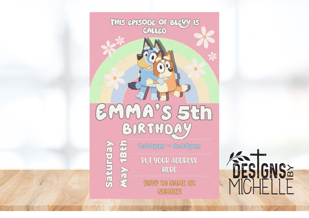 Digital Invitations Bluey Themed Party - Etsy