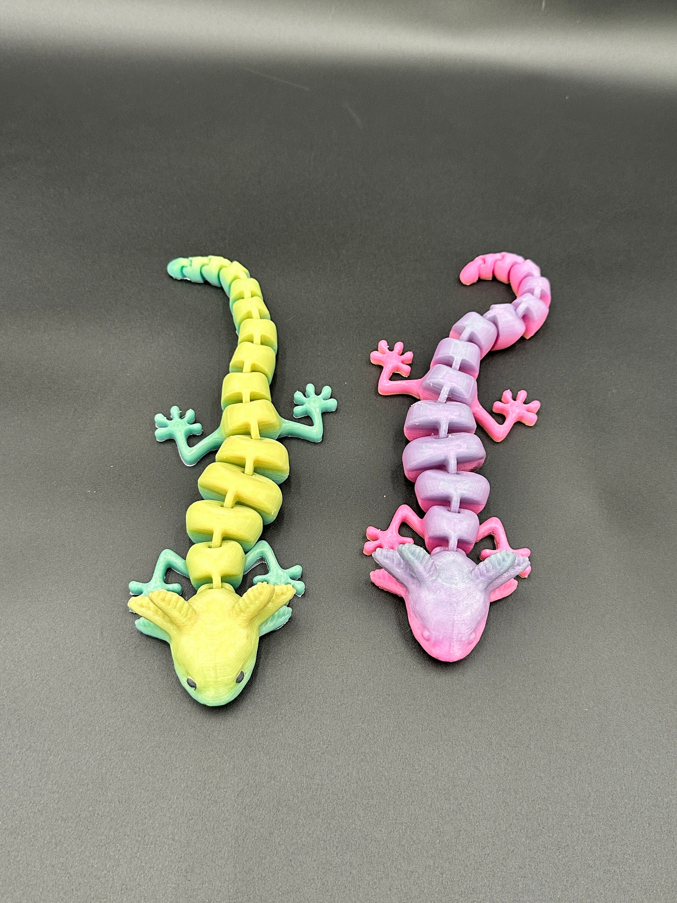 Glow in the Dark Axolotl Articulated Stress Relief ADHD Fidget Toy ...
