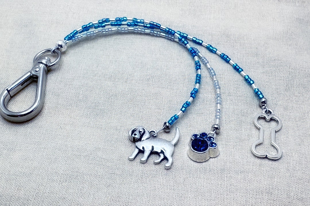 Bagdangle/keychain, Beagle and Seed Bead, Keychain, Charm, Purse Charm ...