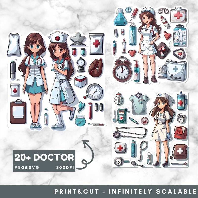 Nurse Sticker Pack - Vinyl & Printable Nursing Stickers - Cute Laptop ...