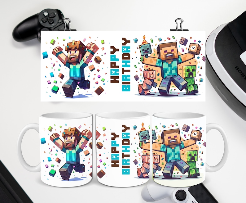 Minecraft Happy Birthday Mug, Digital Download, Printable Gaming Cup ...