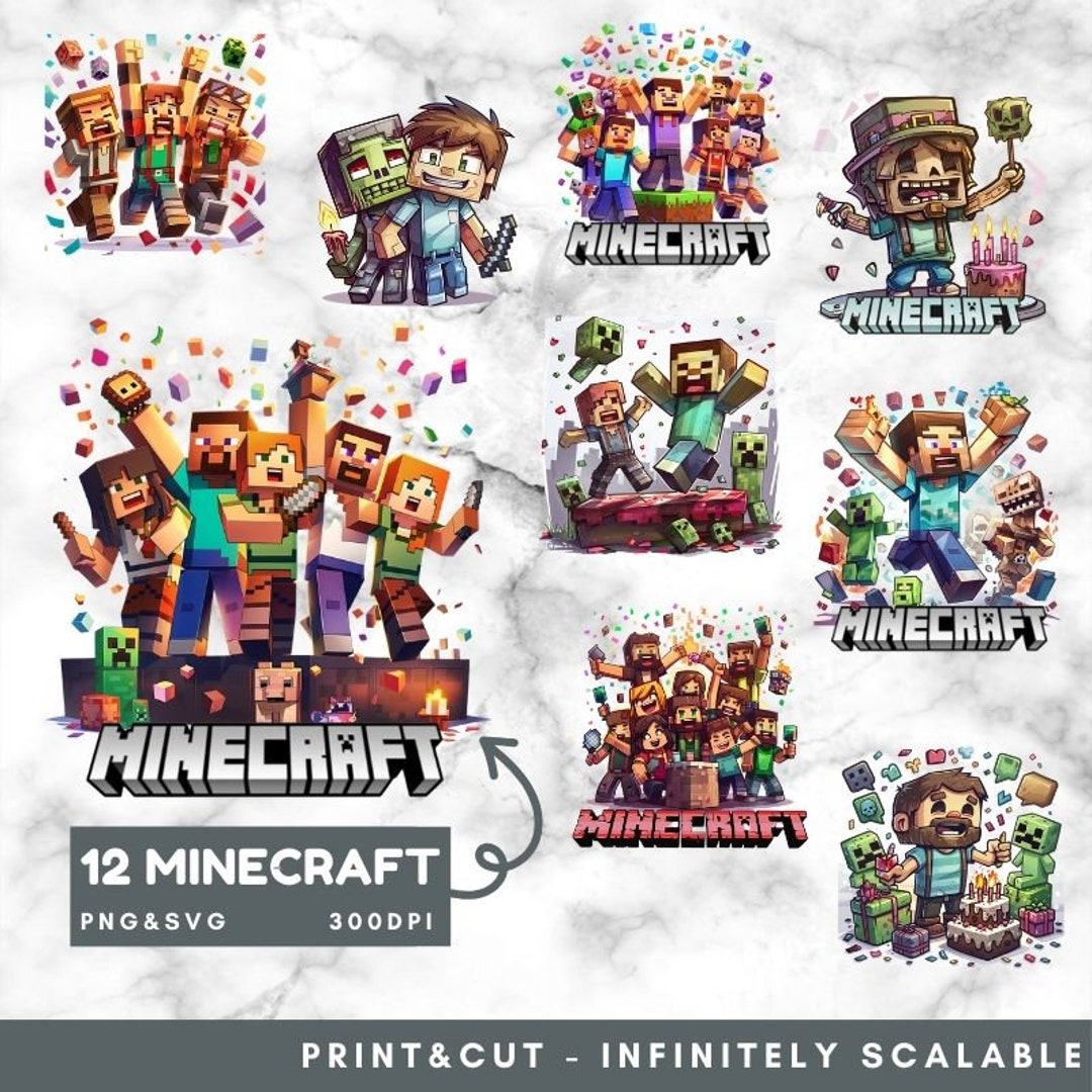Ultimate Minecraft Gamer's Delight: Printable SVG & PNG Sticker Designs ...
