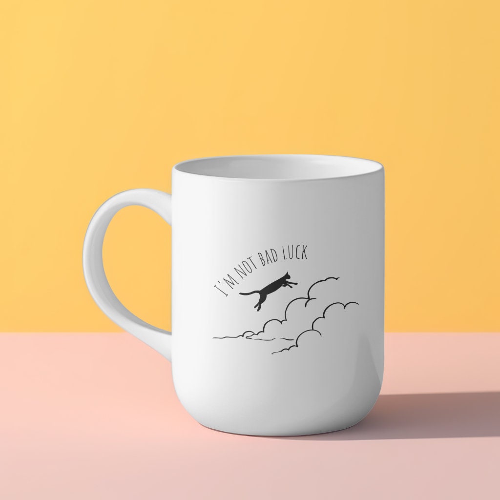 I'm Not Bad Luck Cat PNG, Black Cat Lover Digital Download, Templet Mug ...