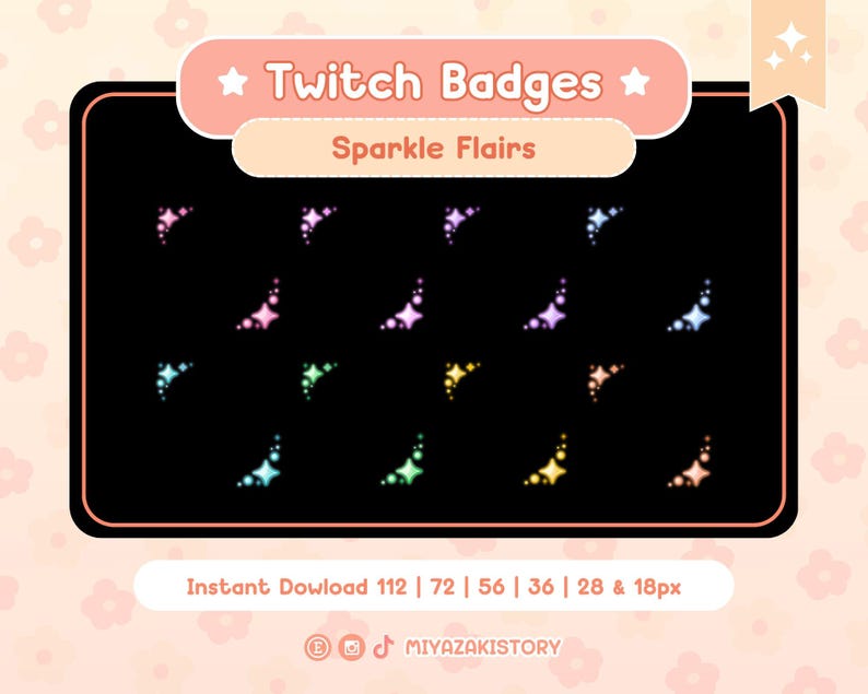 Sparkle Flairs Sub Badges Bit Badges Cute Sub Badges Twitch Graphic Discord Roles