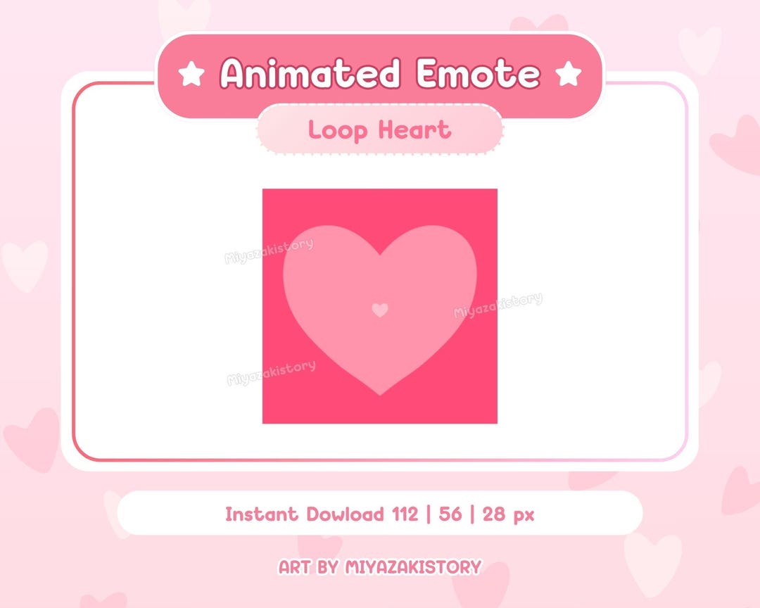 Loop Heart Animated Emote Twitch | Cute Emotes | Heart Emote ...