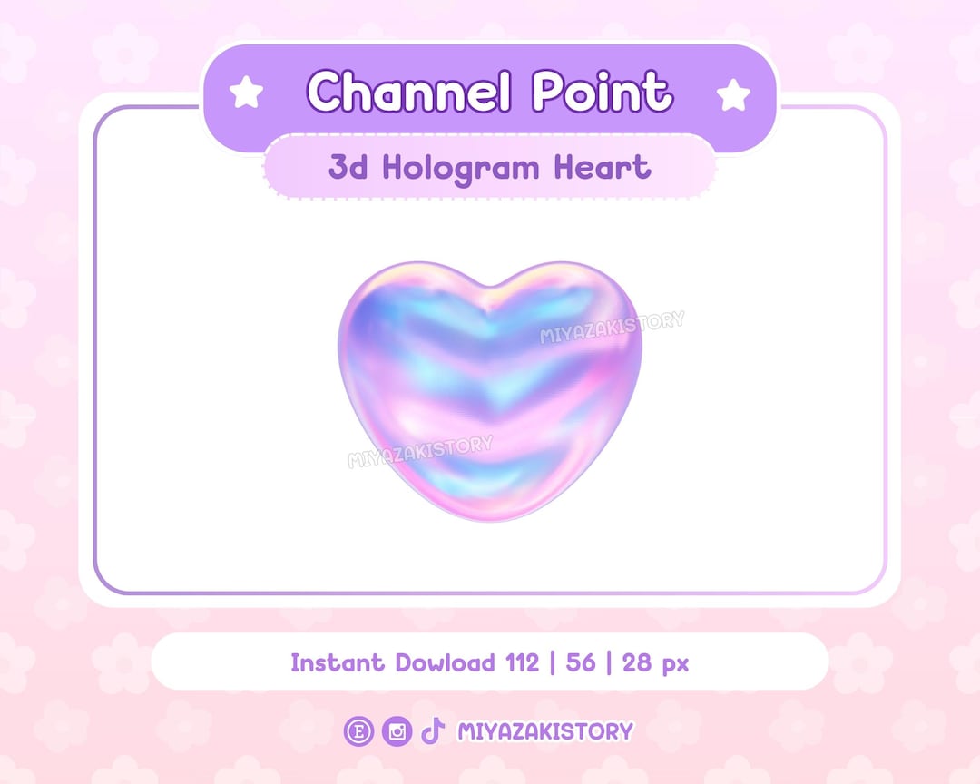 3D Hologram Heart Channel Point: Twitch Streamer Emote (PNG/GIF) - Etsy