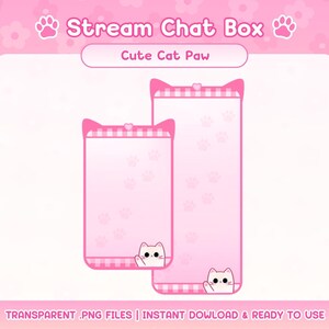 Black Cat Paw Chat Box Stream Overlay | Twitch Overlay | Cat Stream ...