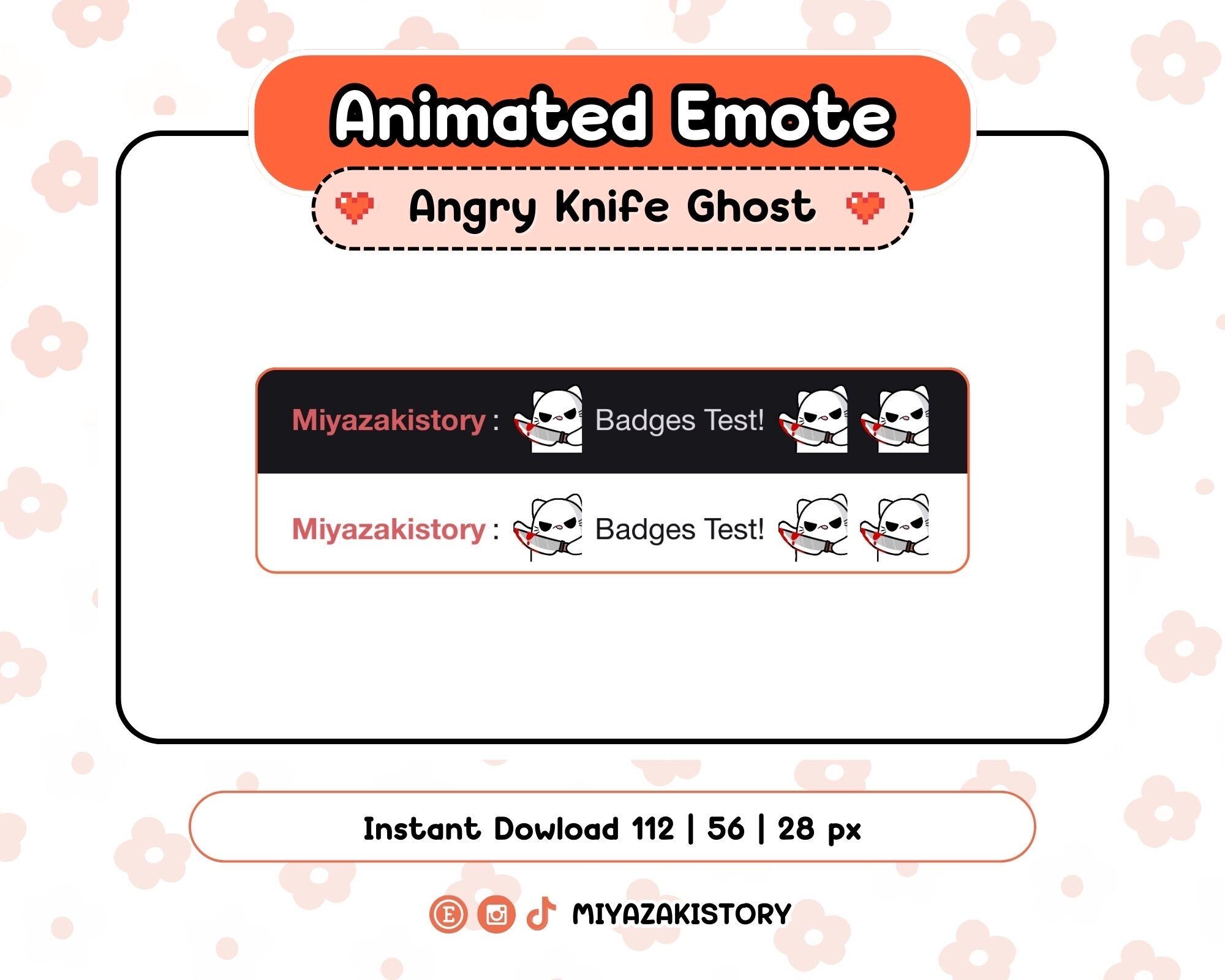 Angry Ghost Cat Stream Animated Emotes Knife Emote Halloween Emote ...