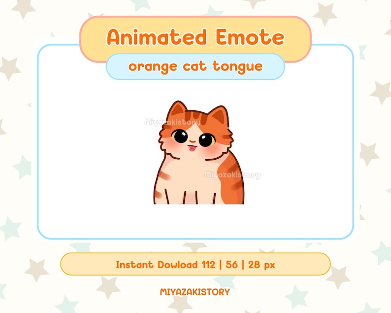 Animated White Cat Tongue | Cat Meme Emote | Animal Emote for Twitch ...