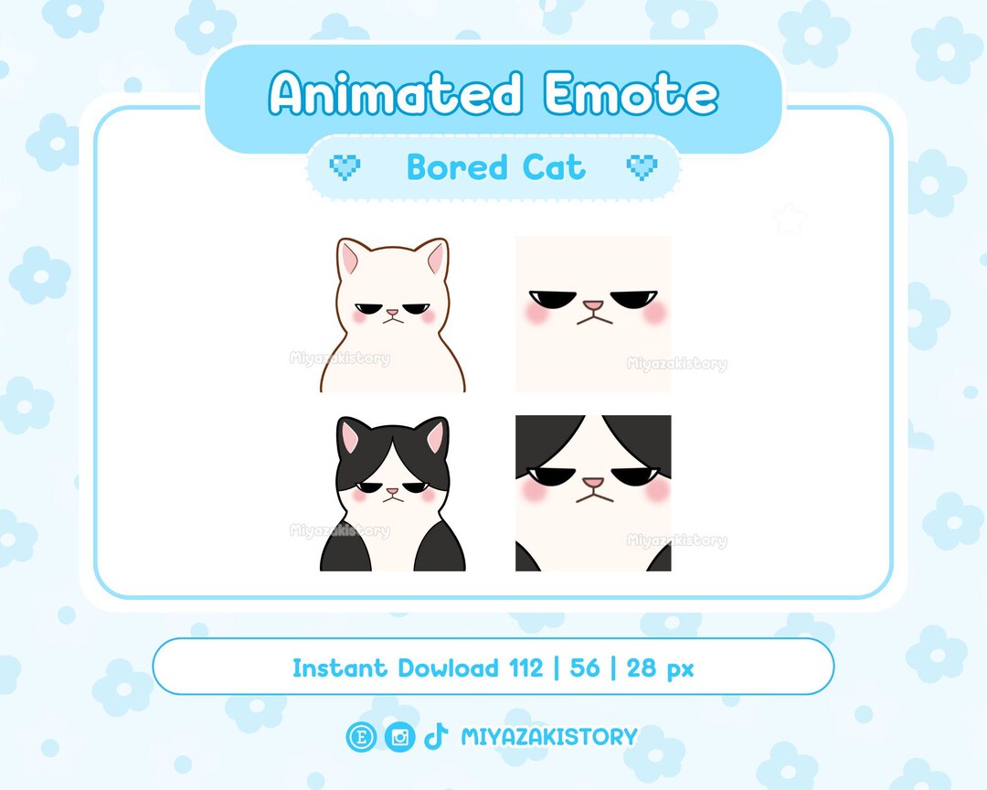 Bored Cat Emote Twitch Zoom Animated Emotes Cute Emote Halloween Emote ...