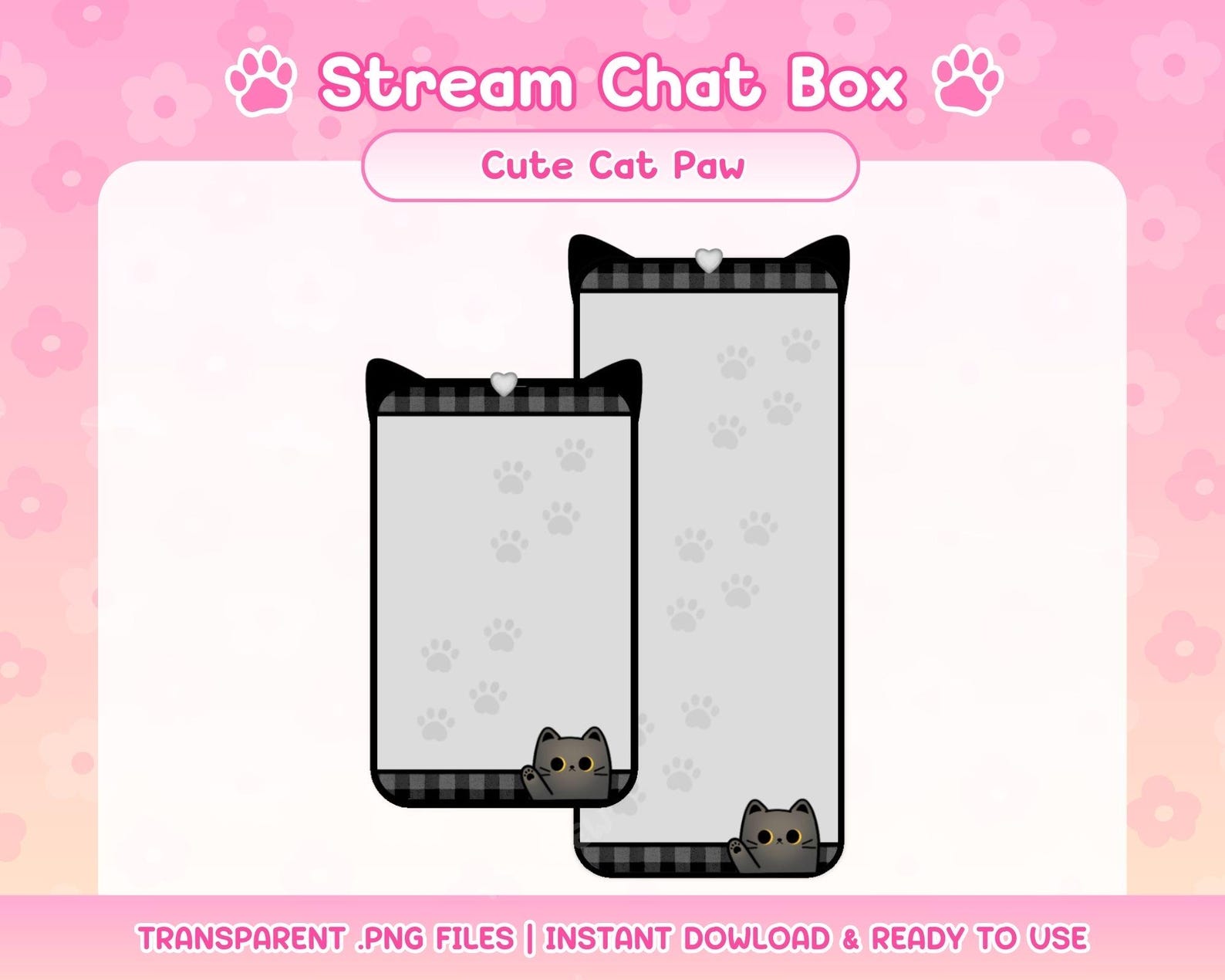 Black Cat Paw Chat Box Stream Overlay | Twitch Overlay | Cat Stream ...
