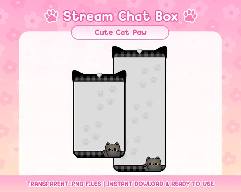 Black Cat Paw Chat Box Stream Overlay | Twitch Overlay | Cat Stream ...