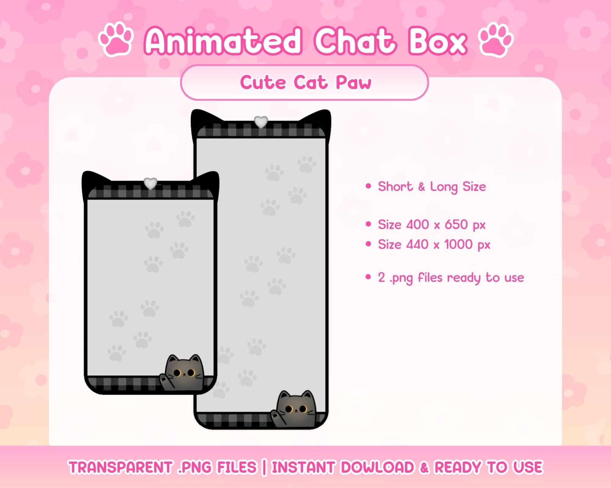 Black Cat Paw Chat Box Stream Overlay | Twitch Overlay | Cat Stream ...